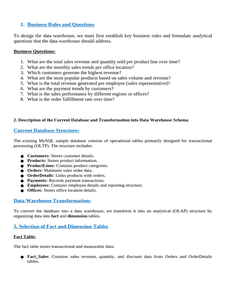 DWH Lab Assign | PDF