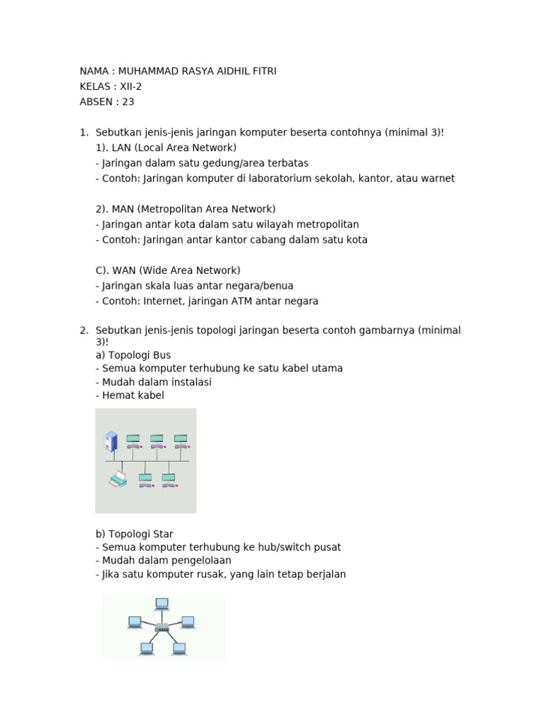 Jenis Jaringan dan Topologi Komputer | PDF