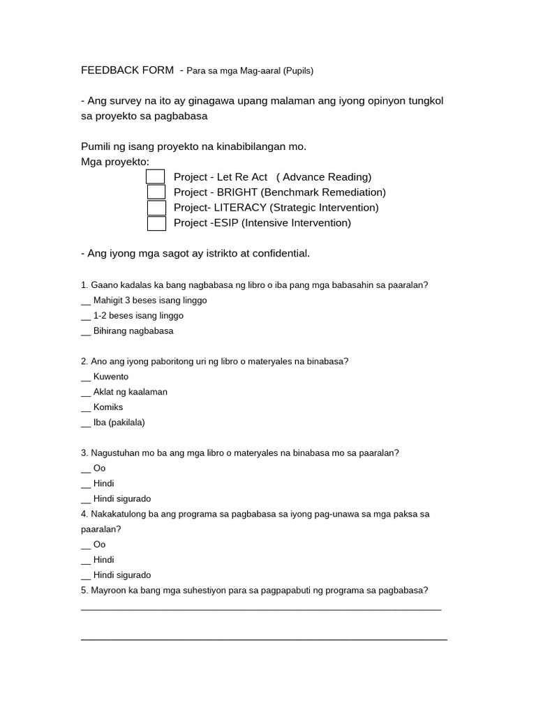 FEEDBACK-FORM-1 | PDF