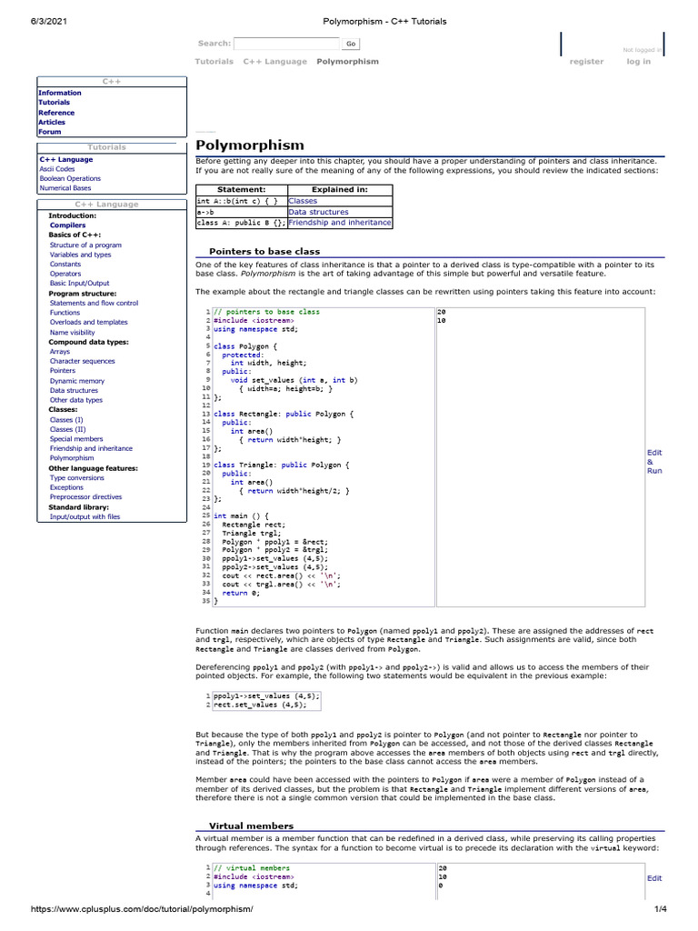 Polymorphism C Tutorials Pdf C Pointer Computer Programming 6296