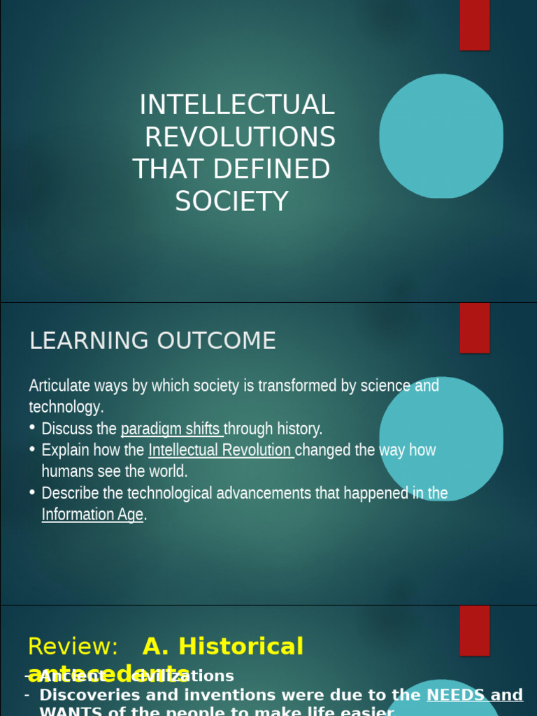 Sts Intellectualrevolutionsthatdefinedsociety 2023 | PDF | Psychoanalysis | Science