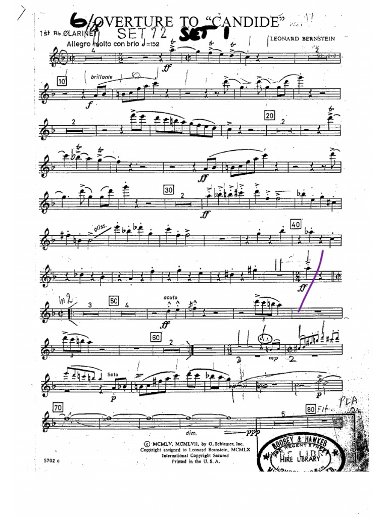 Bernstein - Candide Overture (BB Clarinet 1) 3 | PDF
