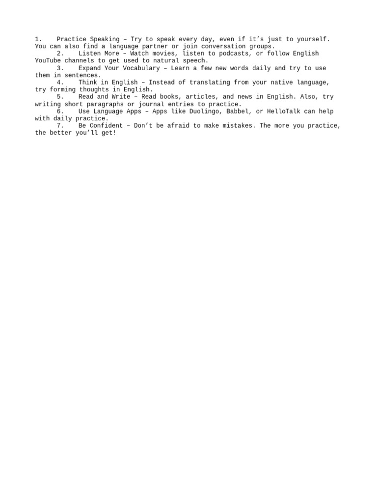 Effective Tips for Daily English Practice | PDF