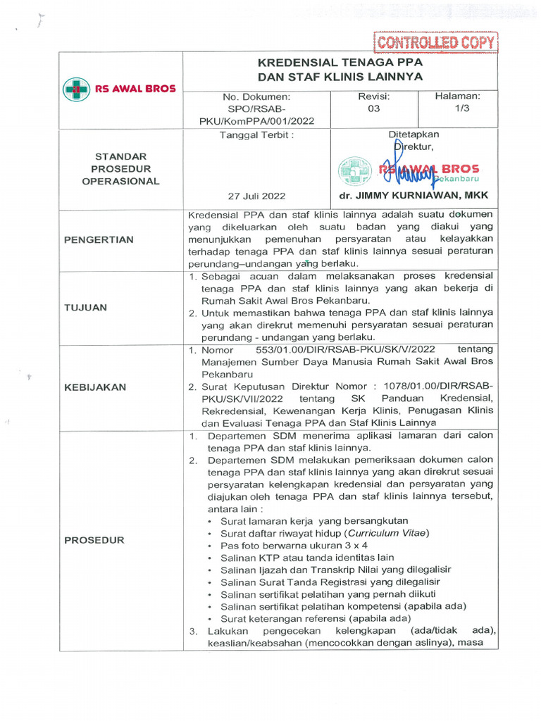 KPS 18 EP 1-KREDENSIAL_TENAGA_PPA_DAN_STAF_KLINIS_LAINNYA | PDF
