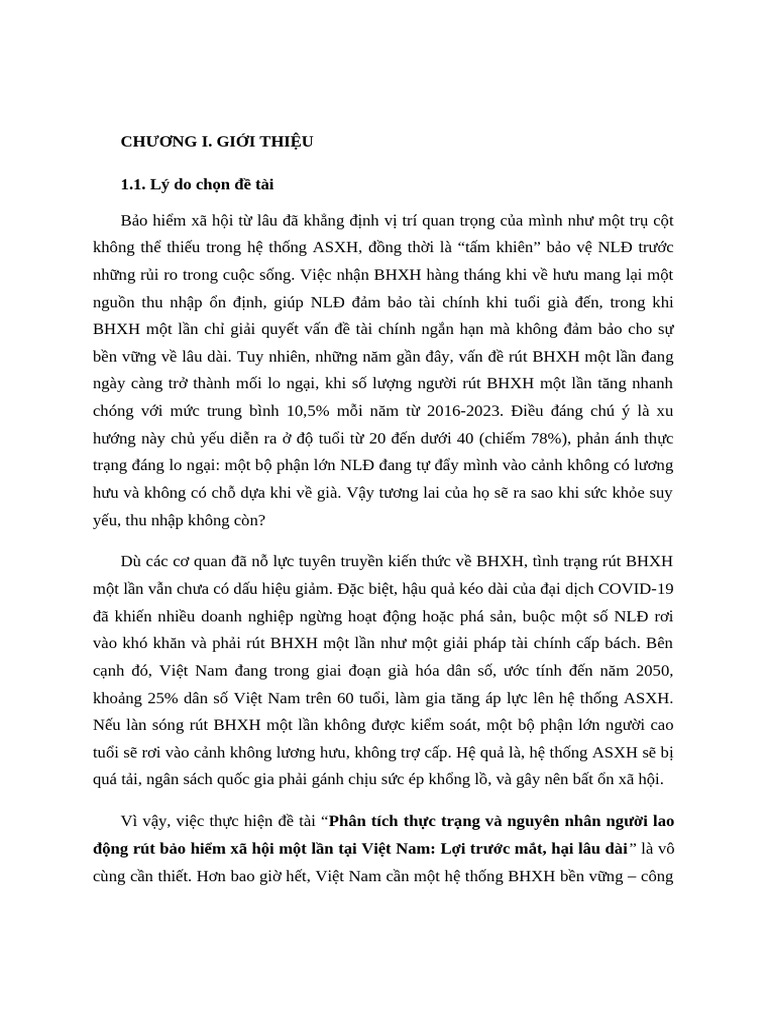 bhxh - tiểu luận | PDF