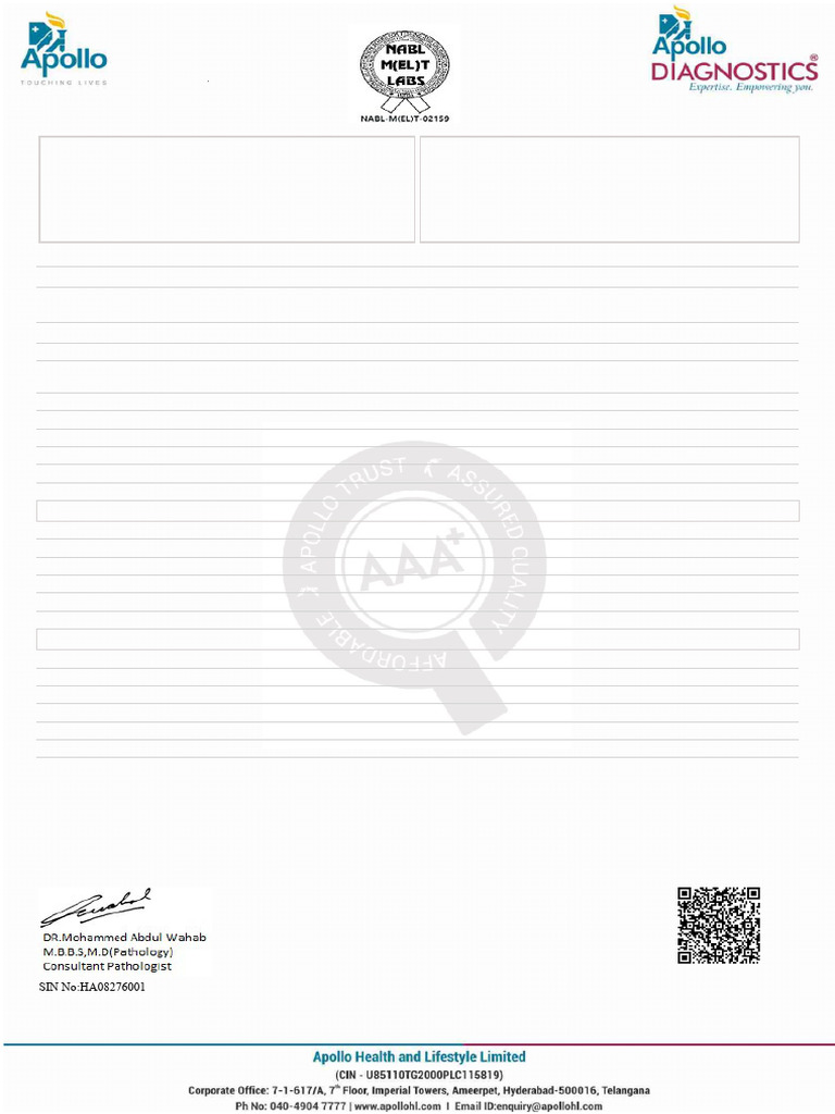 Apollo247 251561650 Labreport | PDF | Clinical Medicine | Medical ...
