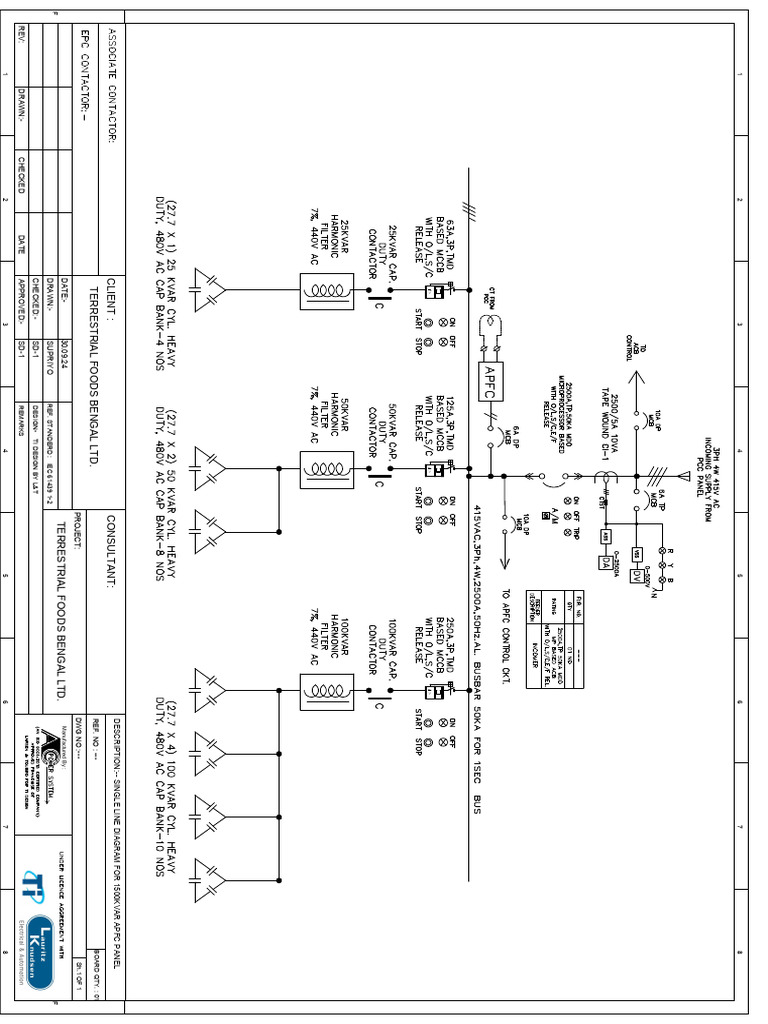 Single Line Diagram for APFC Panel | PDF