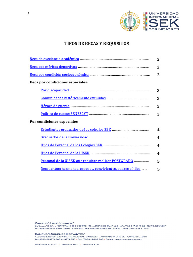 Tipos de Becas y Requisitos 2017 | PDF