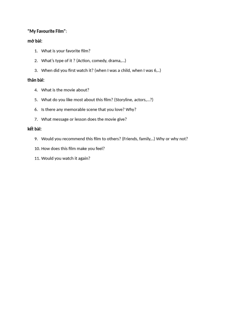 My Favourite Film | PDF