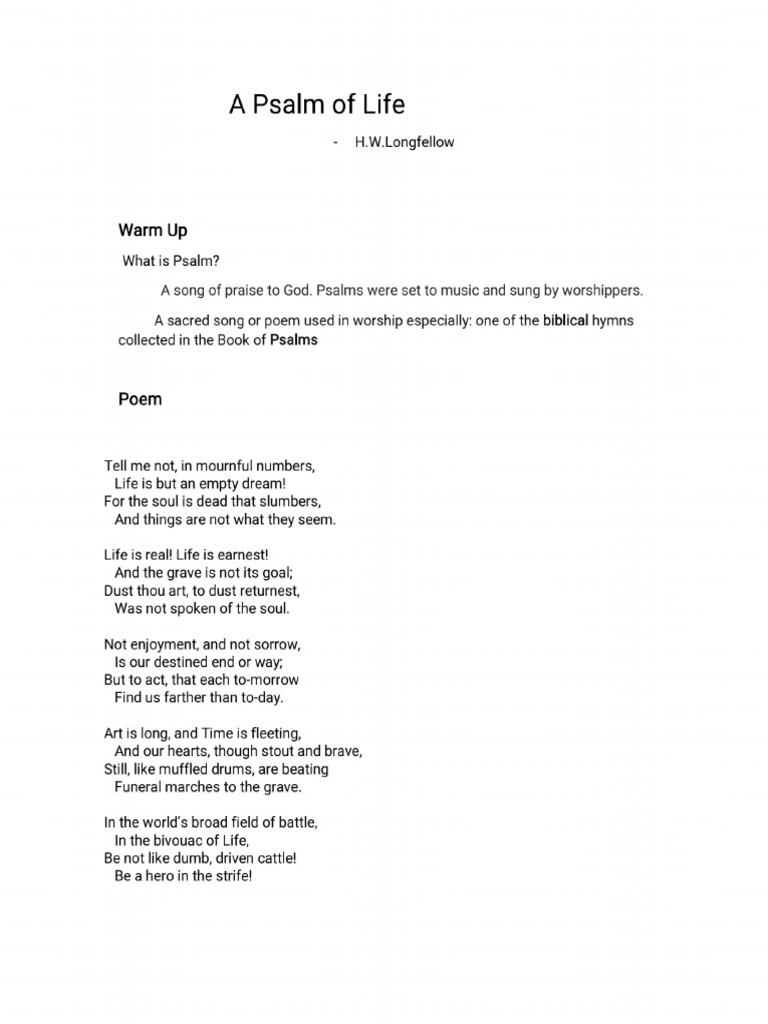 4. A Psalm of Life | PDF