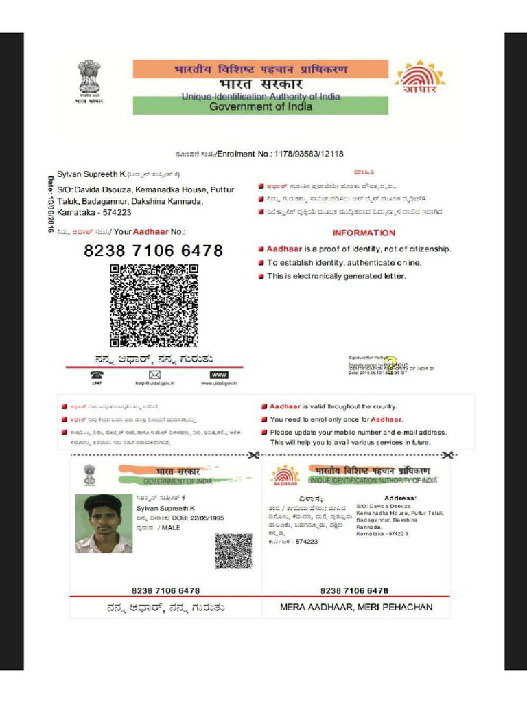 Applicant - Adhar Card | PDF