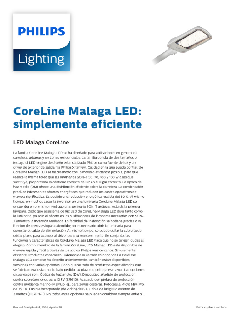Localized Commercial Leaflet CoreLine Malaga LED Es ES | PDF | Diodo ...