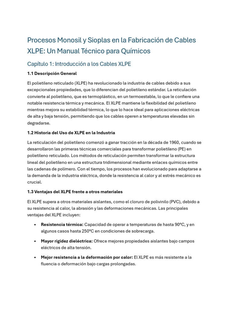 Procesos Monosil y Sioplas en Cables XLPE | PDF | Aislador ...