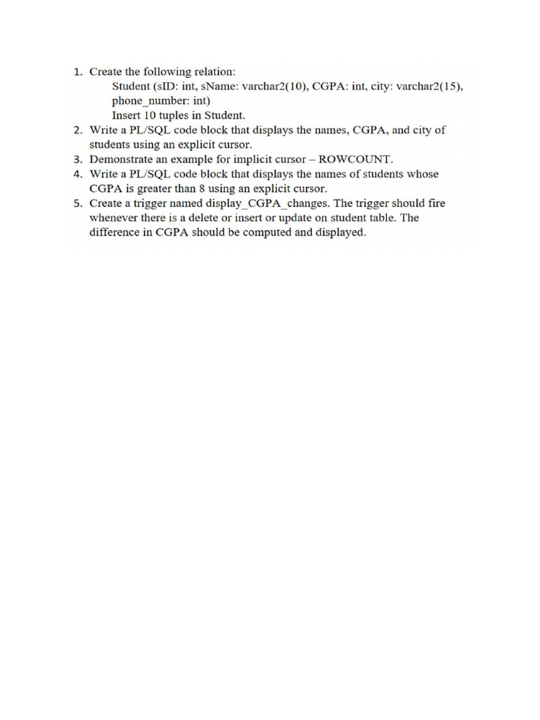 LAB Triggers and Cursors | PDF