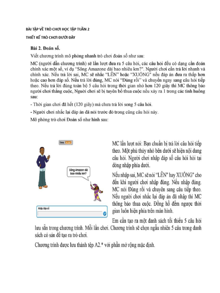 BAI TAP TUAN 2 -Tro Choi Hoc Tap | PDF
