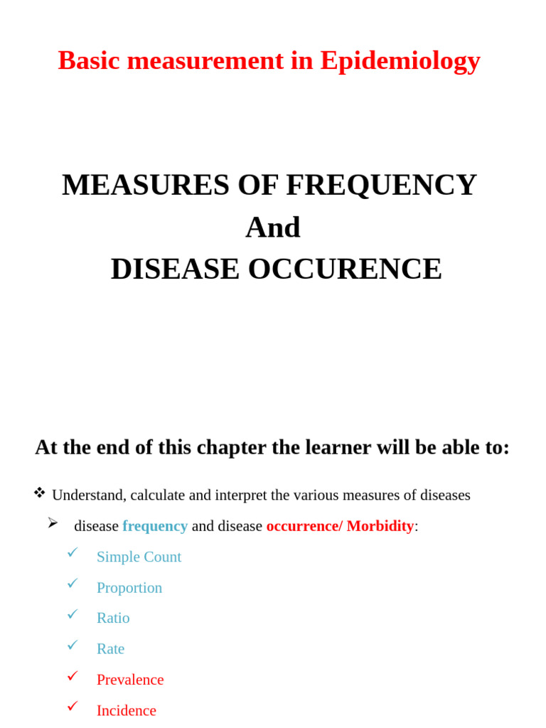 2Measure of Mort & Morb | PDF | Incidence (Epidemiology) | Health Sciences