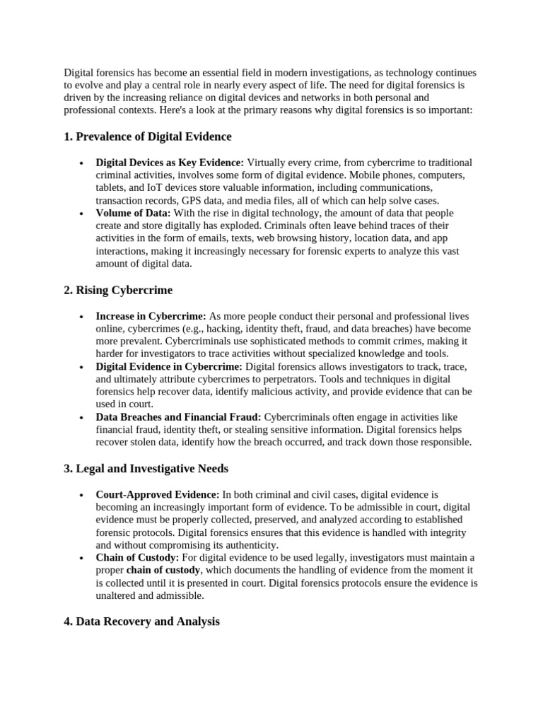 Importance of Digital Forensics Today | PDF | Digital Forensics | Cybercrime