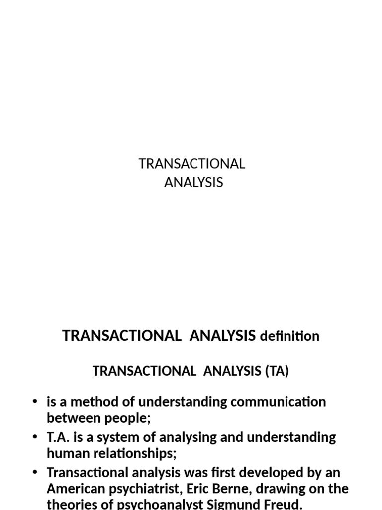 Understanding Transactional Analysis | PDF | Psychology | Behavioural ...