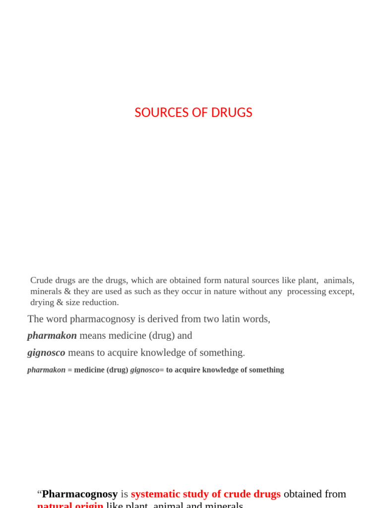 Sources of Crude Drugs in Pharmacognosy | PDF | Resin