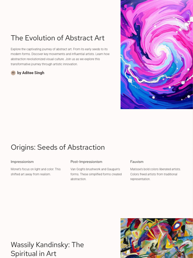 The Journey of Abstract Art Evolution | PDF | Abstract Art | Cubism