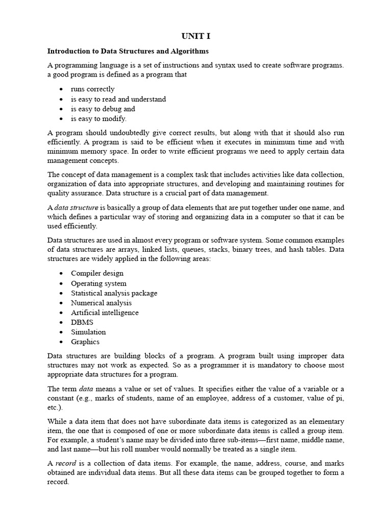 UNIT I | PDF | Time Complexity | Queue (Abstract Data Type)