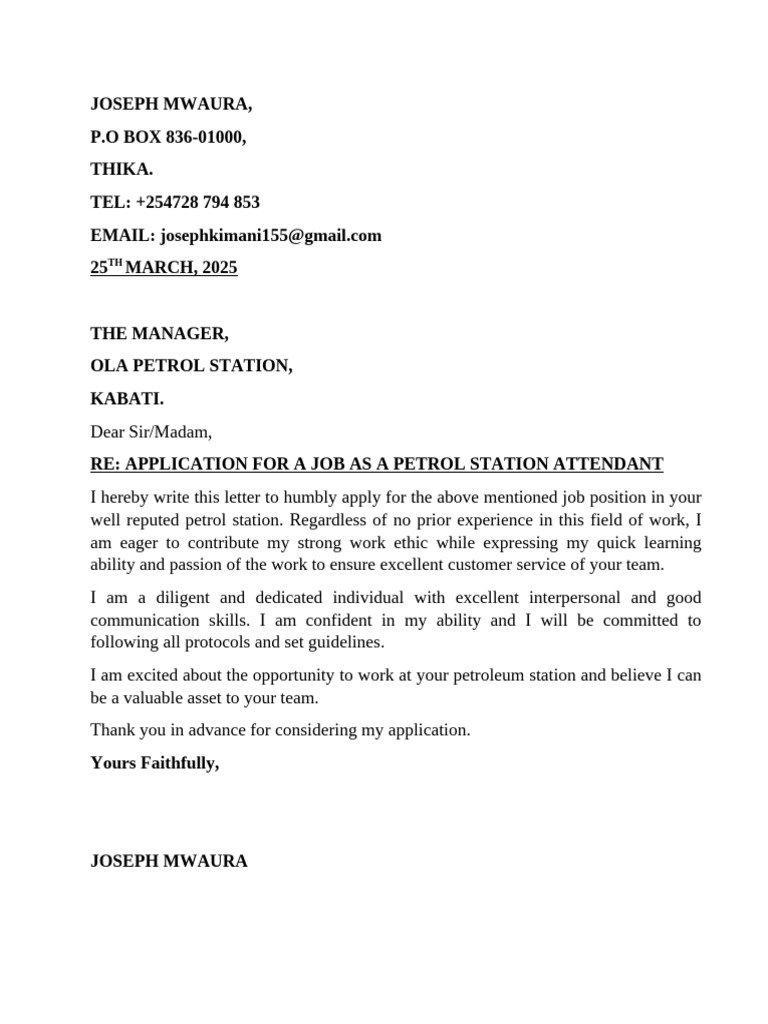 Application Letter 1 | PDF