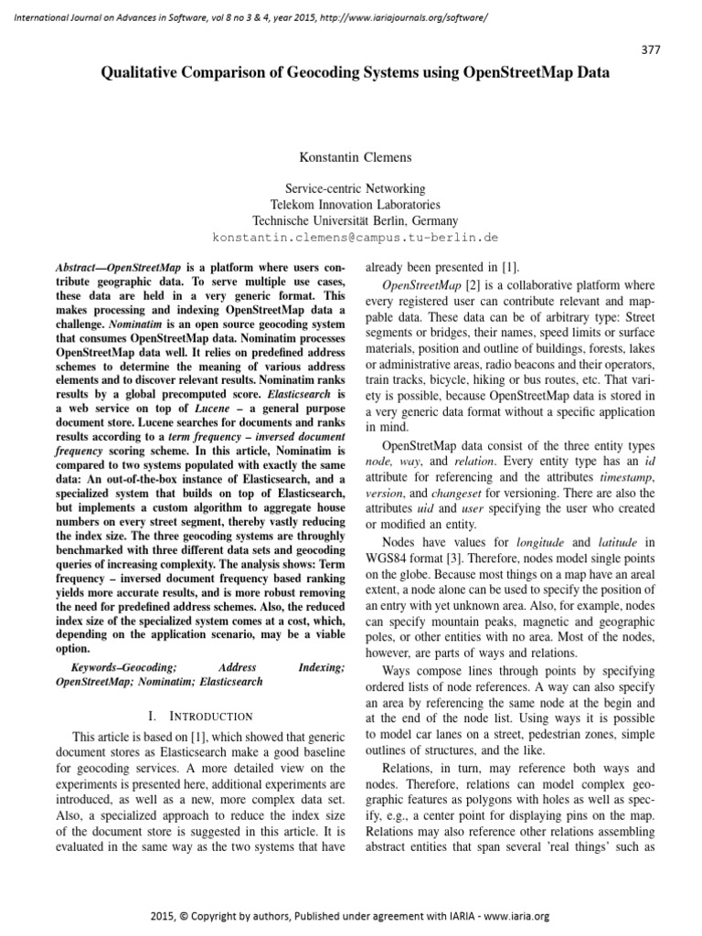 Qualitative Comparison of Geocoding Systems Using OpenStreetMap Data ...