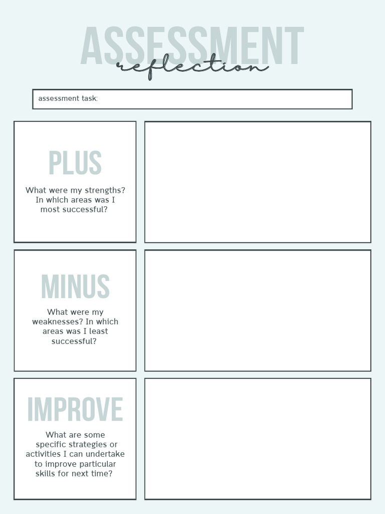 Assessment Self-Reflection | PDF