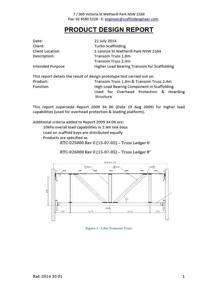 Heavy Duty Transom Kwikstage | PDF | Scaffolding | Truss