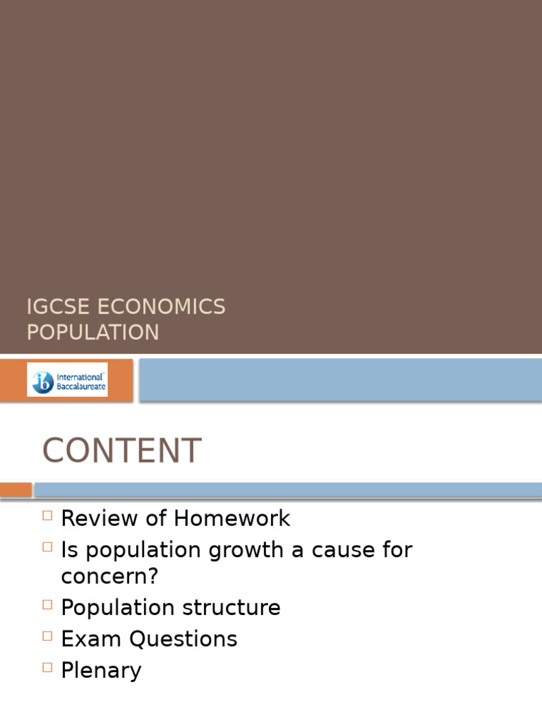 IGCSE Economics: Population Insights | PDF | Family Planning | Economies