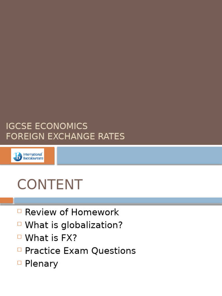 IGCSE Economics Foreign Exchange Rates | PDF | Exchange Rate | Floating ...
