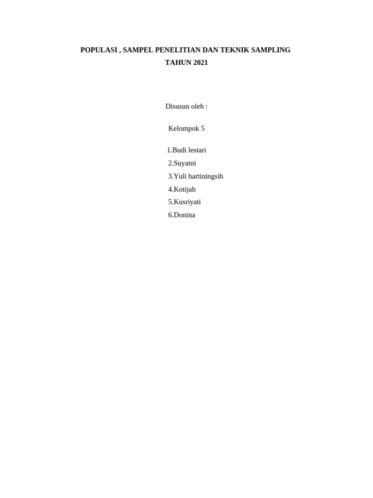 Populasi Sampel Dan Sampling | PDF