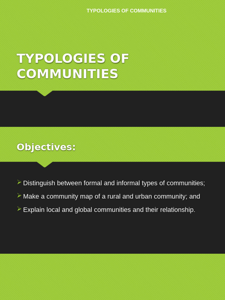 Typologies of Communities | PDF | Community | Social Psychology