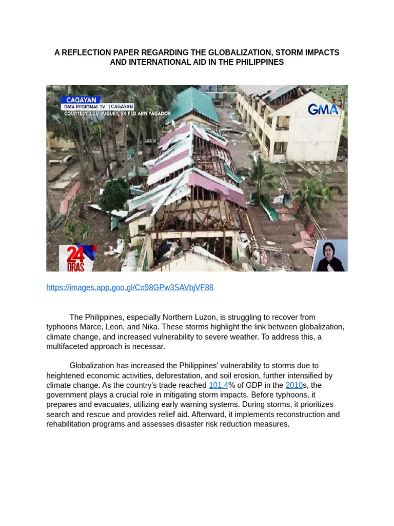 A Reflection Paper Regarding The Globalization | PDF | Disaster Risk Reduction | Climate Resilience