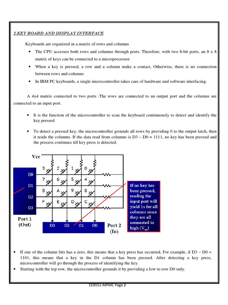 Interfacing of Keyboard With 8051 | PDF | Microcontroller | Computer Keyboard