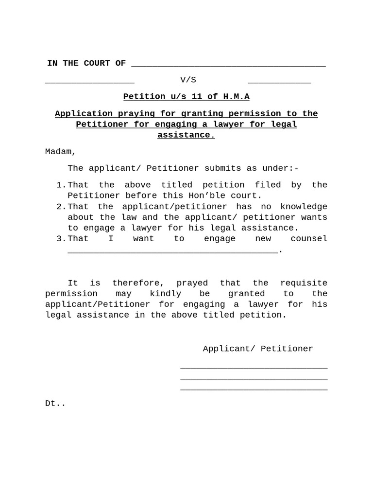 Application For Granting Permission For Legal Assistance | PDF