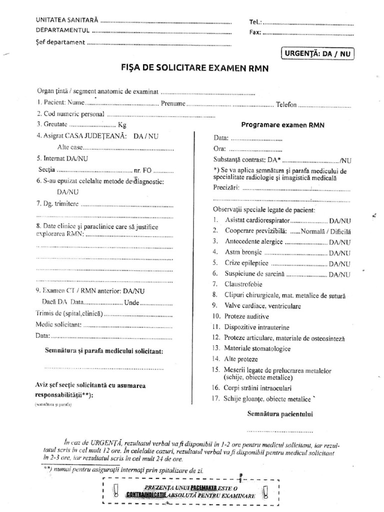 Solicitare RMN | PDF