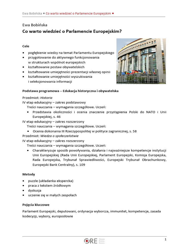 Sceaniusz Parlament Europejski | PDF