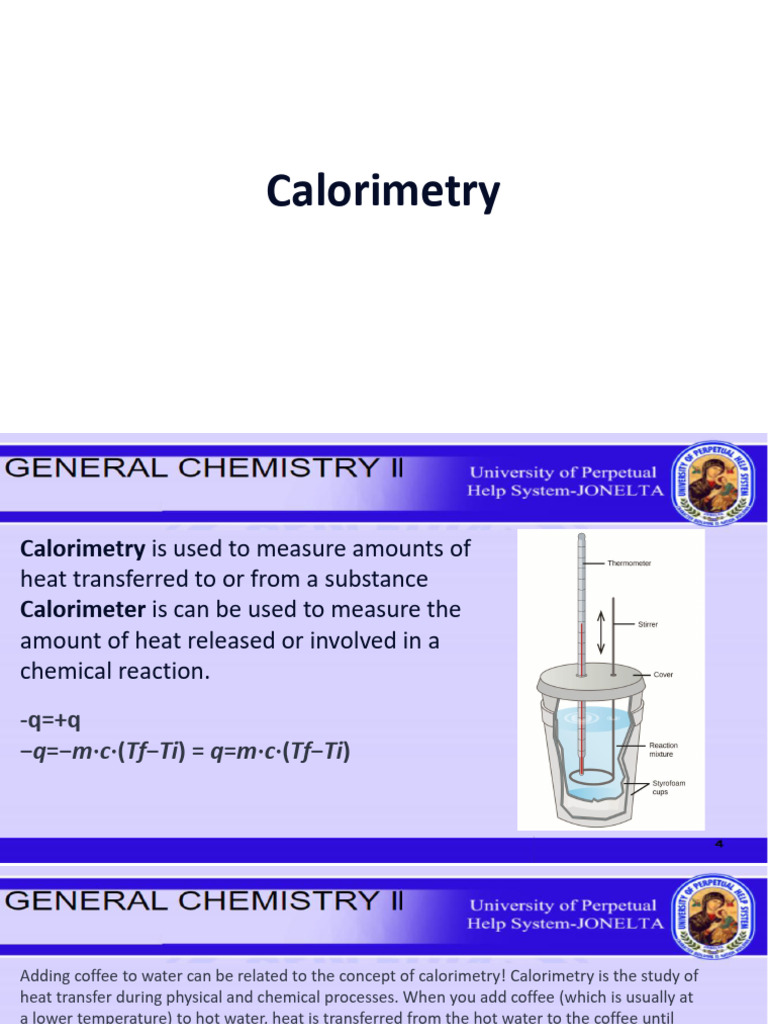 Calorimetry | PDF | Heat | Chemical Reactions