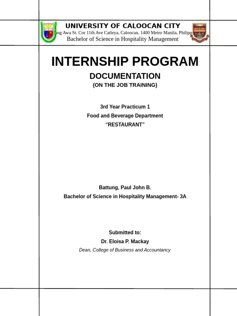 WEEKLY JOURNAL OJT Jepoy | PDF | Foods | Cuisine