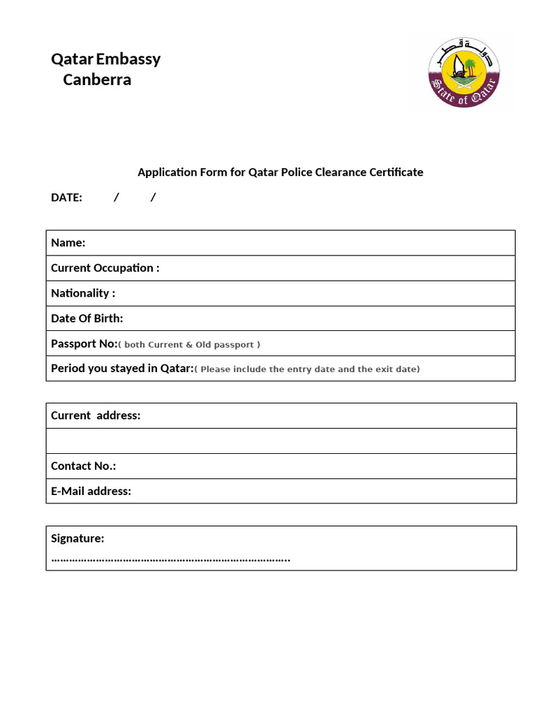 Police Clearance Form | PDF