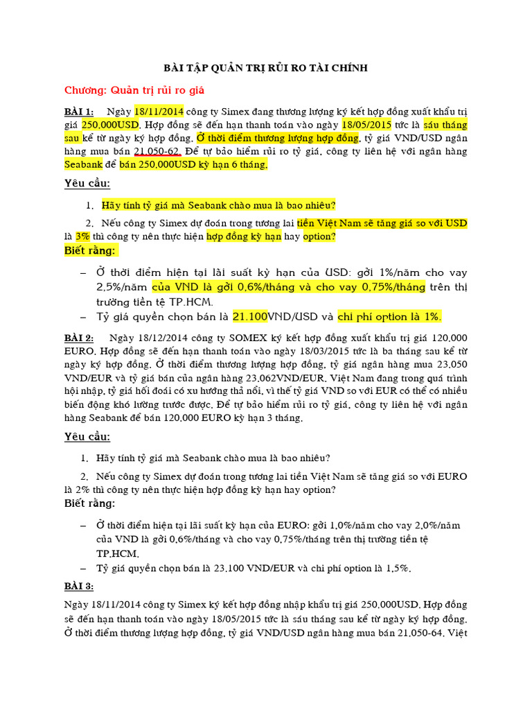 He Thong Bai Tap QTRRTC - 2016 BHP | PDF