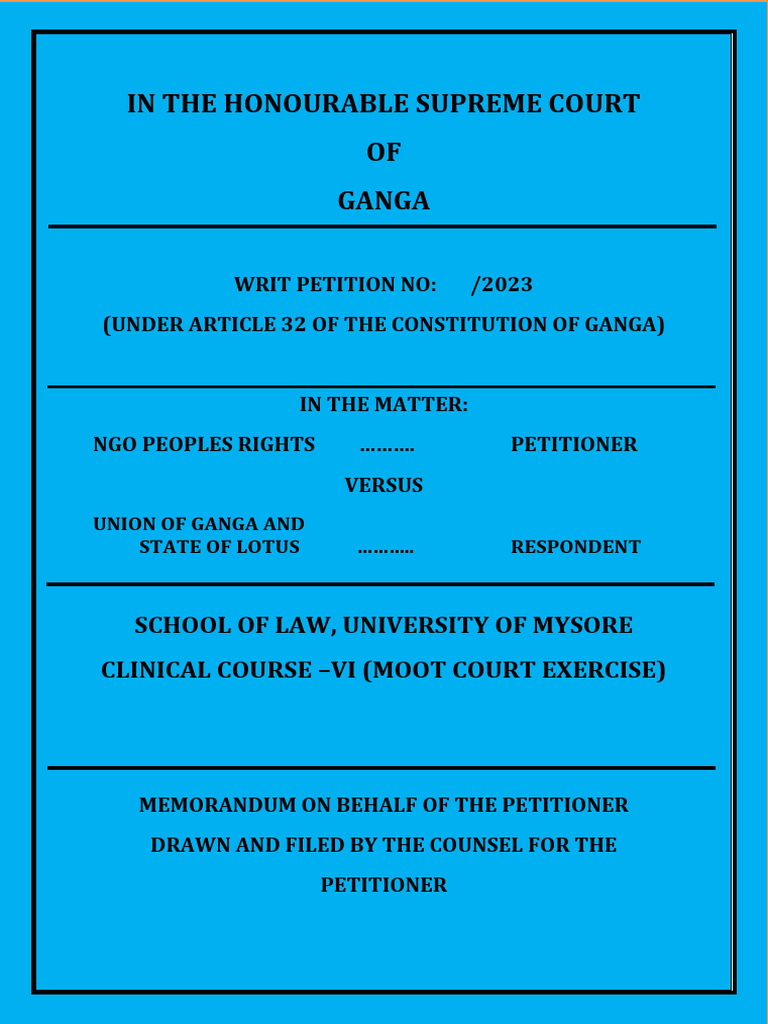 Moot Memorial For Petitoner | PDF | Gambling | Supreme Court Of The ...