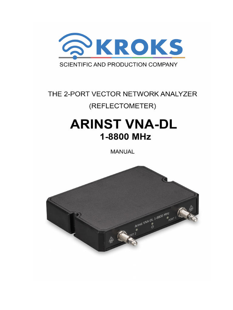 Manual Two Port Vector Network Analyzer ARINST VNA DL 1 8800MHz - ENG | PDF | Usb | Installation ...