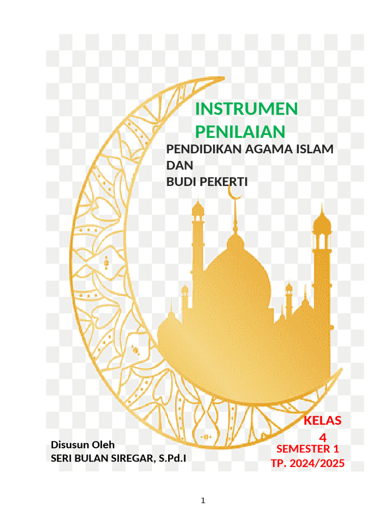 Instrumen Penilaian PAI Kelas 4 Semester 1 TP. 2024 - 2025 | PDF