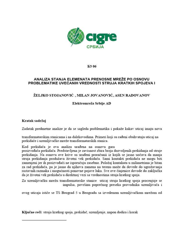 Б3 06 193 - Milan Jovanovic - Zeljko Stojanovic - Asen Radovanov - Analiza stanja elemenata ...