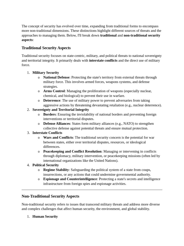 Traditional Security Aspects | PDF | Deterrence Theory | Crime & Violence
