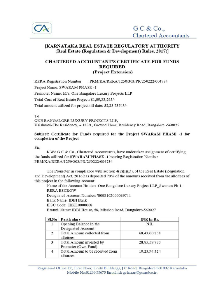 Swaram PH1 Fund Required | PDF