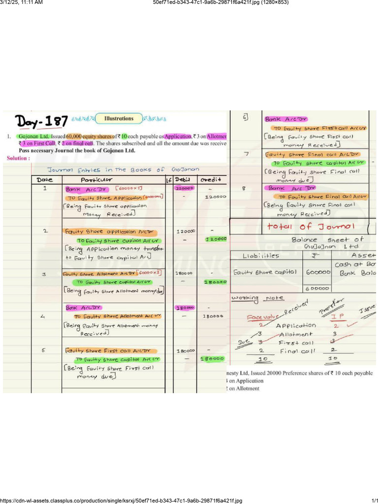 Issue of Share Lec 2 | PDF