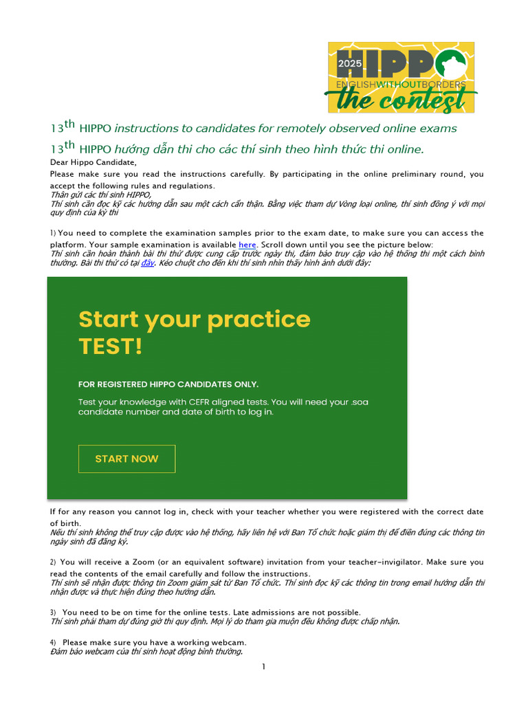 Hippo 2025 Quy chế thi trực tuyến vòng loại (bản song ngữ) | PDF